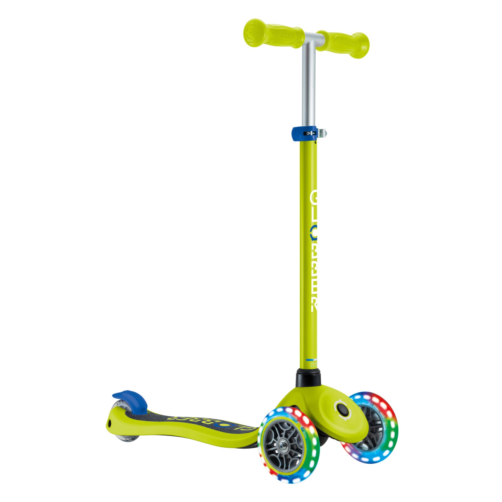 Globber Primo V2 3 Wheel Kids Scooter | Lime Green / Navy Blue ...